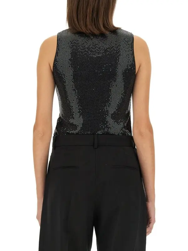 Mcm Sleeveless Metallic Tank Top