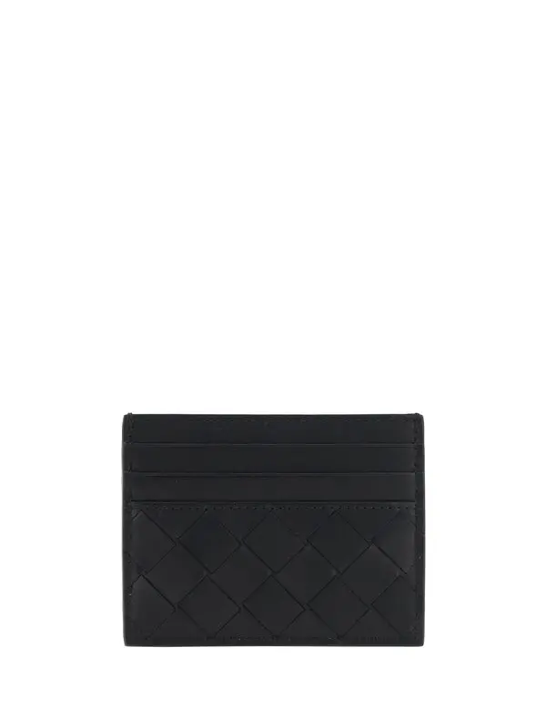 Bottega Veneta Leather Card Holder - Black