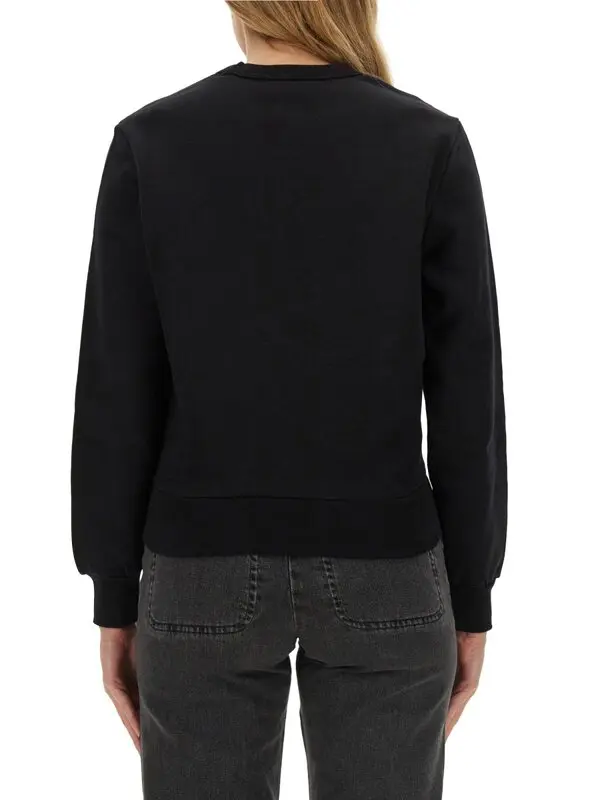 A.p.c. Crewneck Sweatshirt With Logo - Black