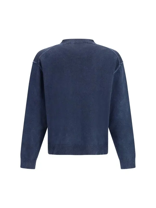Dsquared2 Crew Neck Long Sleeve Sweater With Chest Pocket - Blue