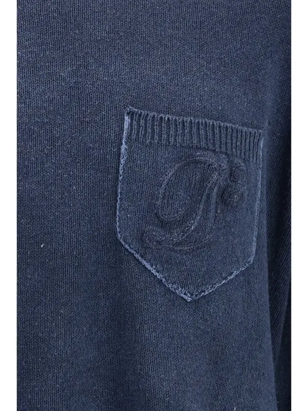 Dsquared2 Crew Neck Long Sleeve Sweater With Chest Pocket - Blue