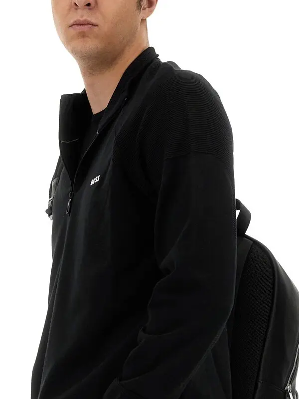 BOSS Sweatshirt With Logo - Black