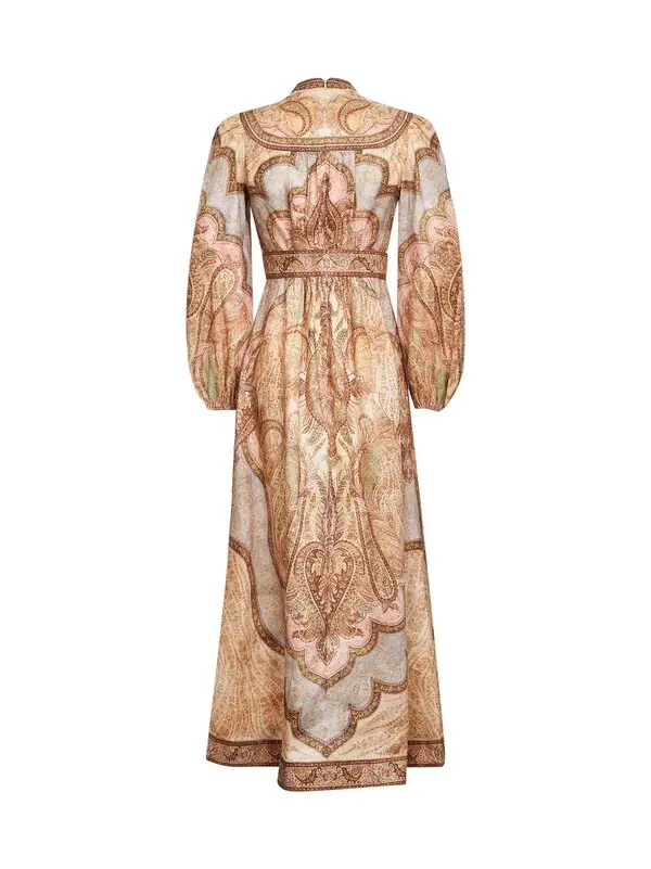 Zimmermann Tapestry Print Linen Wanderlust Midi Dress - Multicolor