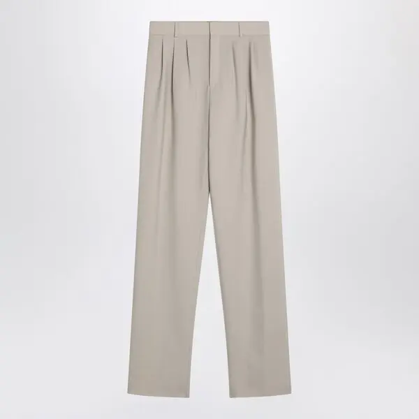Saint Laurent Beige Wool Pleated Trousers - Cream