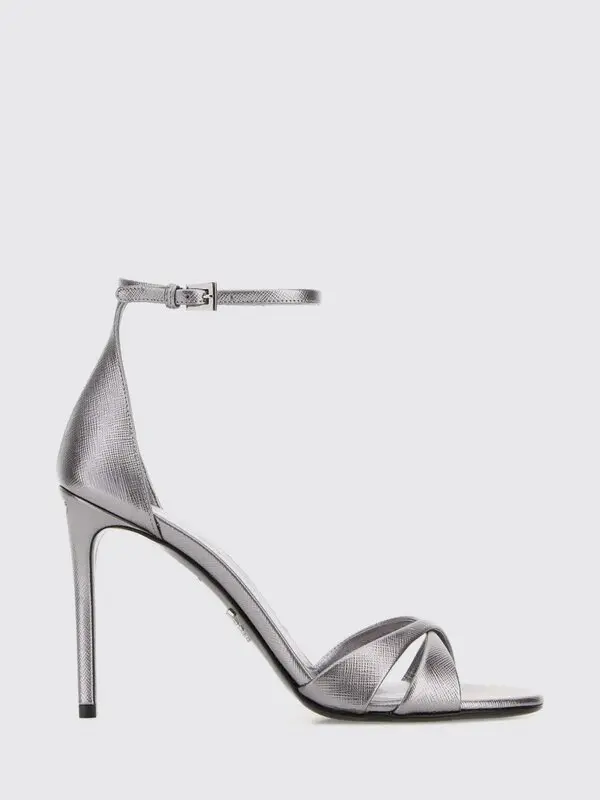 Prada Heeled Sandals - Silver