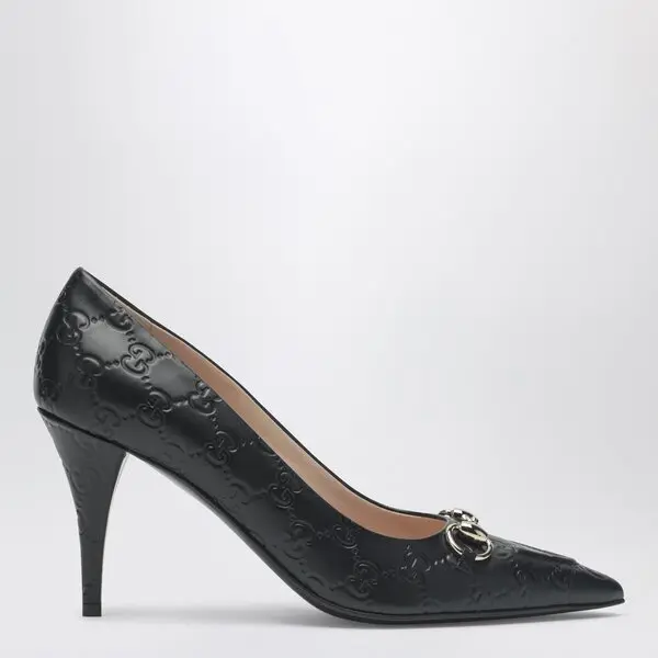 Gucci Gg Leather Pumps With Horsebit Detail