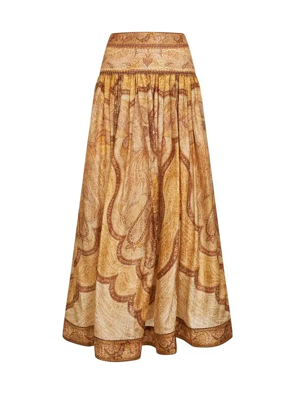 Zimmermann Tapestry Print Cotton-silk Blend Maxi Skirt - Multicolor