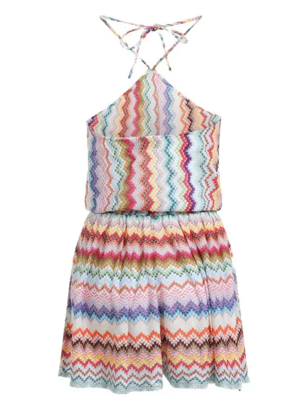 Missoni Jumpsuit In Lamé Viscose With Pixel-effect Zigzag Pattern
