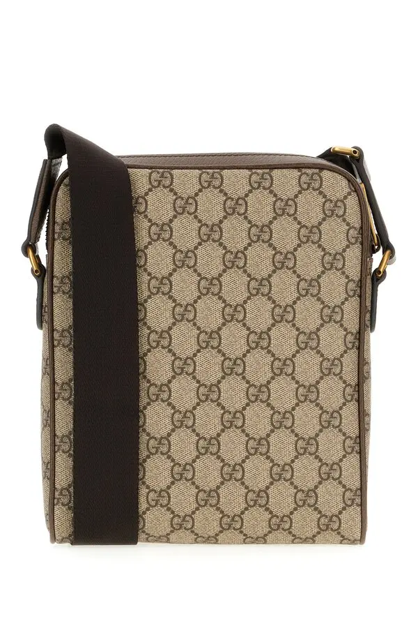 Gucci Monogram Crossbody Bag With Web Stripe Detail