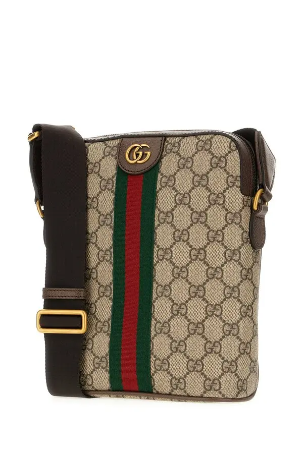 Gucci Monogram Crossbody Bag With Web Stripe Detail