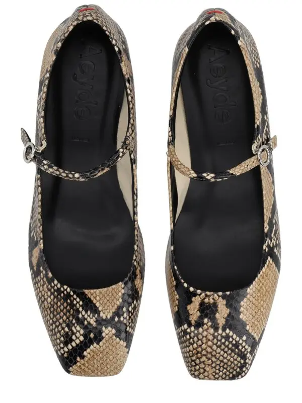 AeydĒ Uma Mary Jane Snakeskin Flats - Multicolor