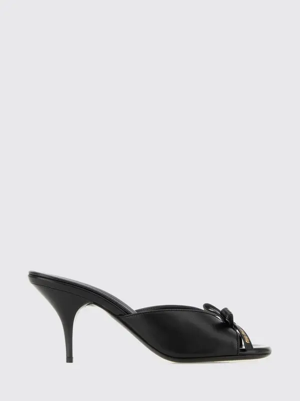 Miu Miu Heeled Sandal With Bow Detailing - Black