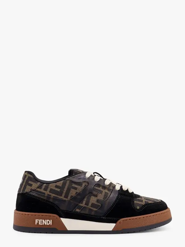 Fendi Match Ff Jacquard Fabric And Suede Low-top Sneakers - Multicolor