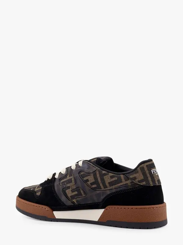 Fendi Match Ff Jacquard Fabric And Suede Low-top Sneakers - Multicolor