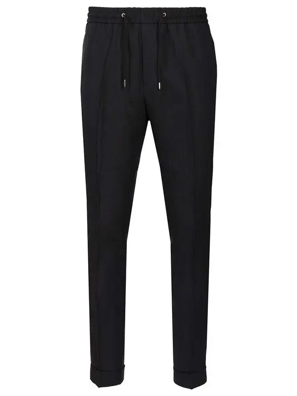 Paul Smith Slim Fit Linen Trousers With Drawstring And Pleats - Blue