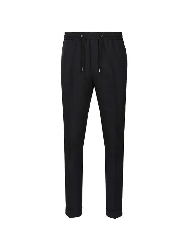 Paul Smith Slim Fit Linen Trousers With Drawstring And Pleats - Blue