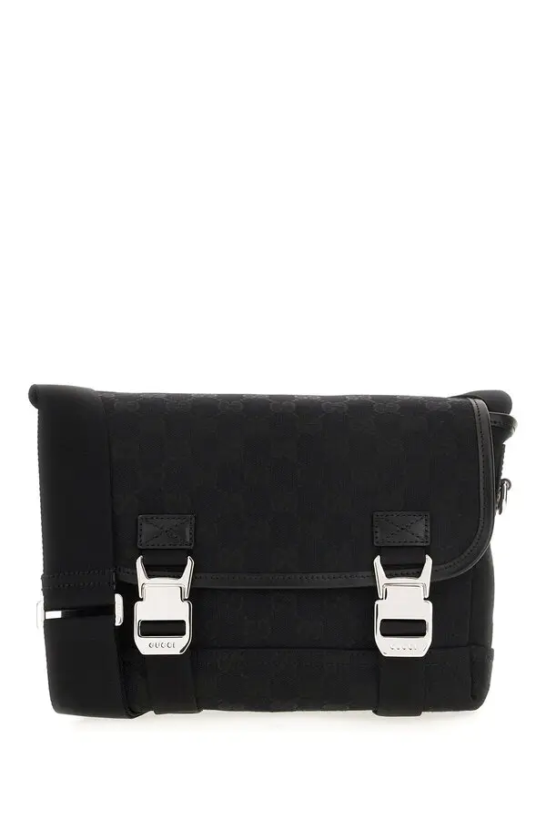 Gucci Monogrammed Crossbody Bag With Buckle Detail - Multicolor