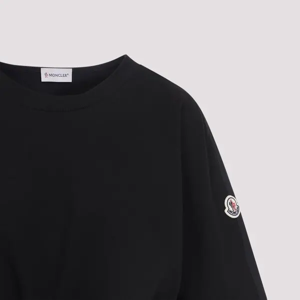 Moncler Cotton Mini Dress With Drawstring Waist - Black