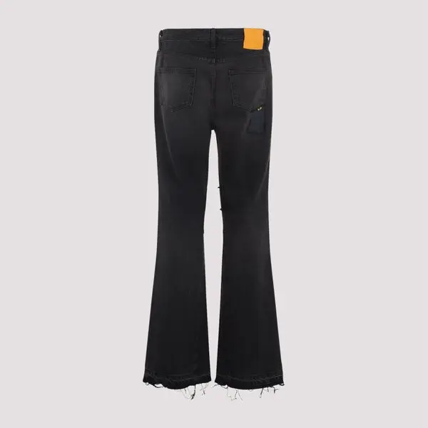 GALLERY DEPT. Cotton Flared Jeans With Fringed Hem