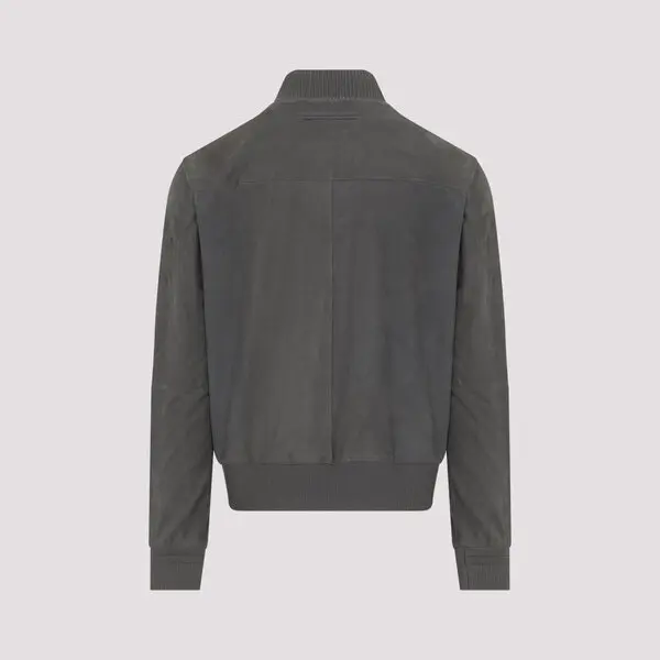 Zegna Leather Blouson Jacket - Gray