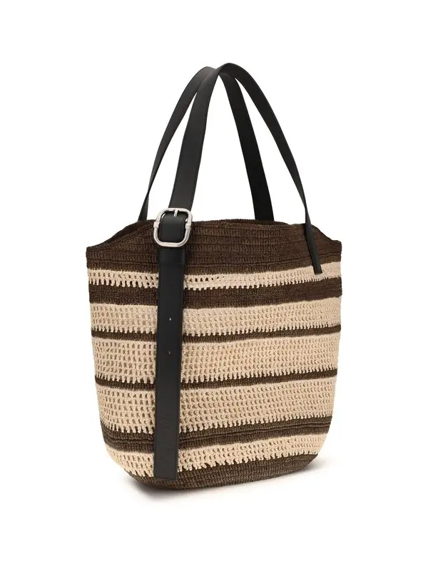 Loewe Loop Basket Bag In Raffia