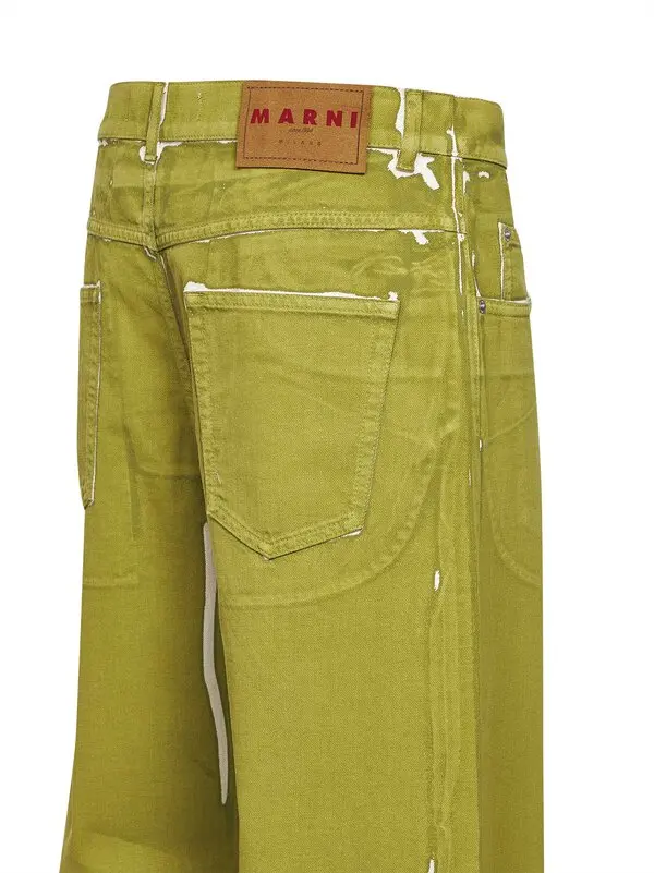 Marni Screen-printed Wide-leg Denim Jeans