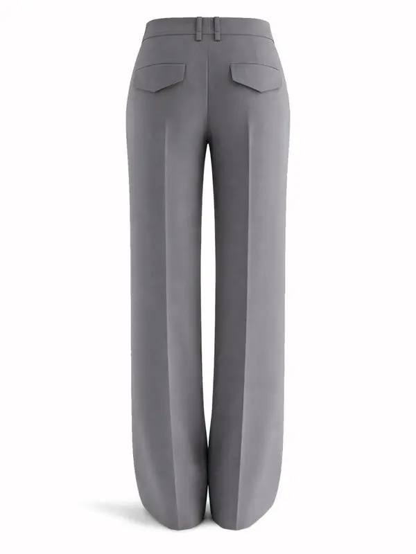 JIL SANDER Wool Gabardine Wide Leg Pants - Gray