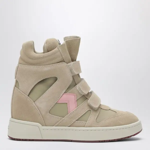 Isabel Marant Étoile Suede Calfskin And Lambskin Sneakers - Cream