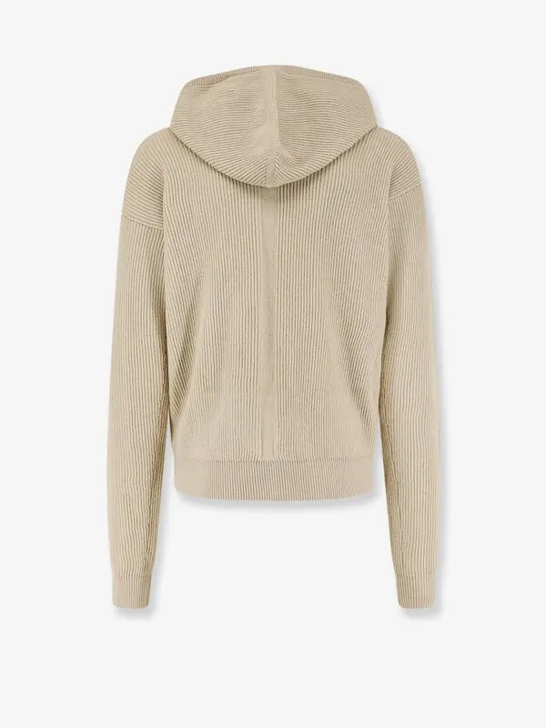 Rick Owens Virgin Wool Zip-up Hooded Cardigan - Cream