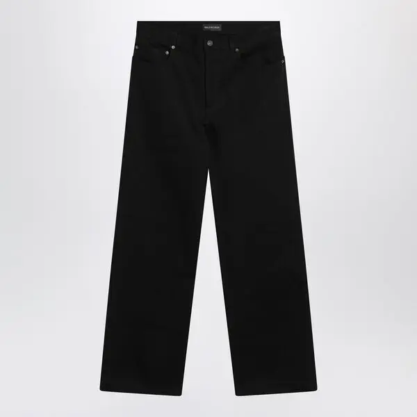 Balenciaga Cotton Denim Trousers - Black