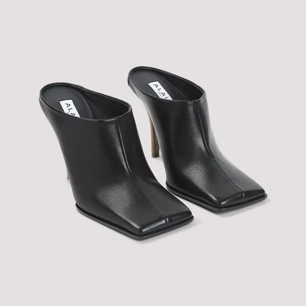 Alaïa Leather 90 Mules - Black