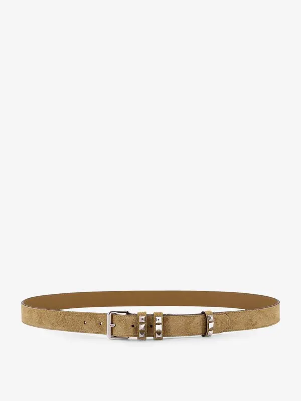 Valentino Garavani Suede Belt With Iconic Studs - Multicolor