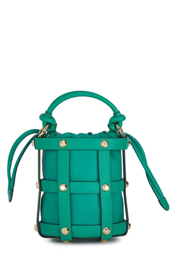 FERRAGAMO Green Leather Bucket Bag
