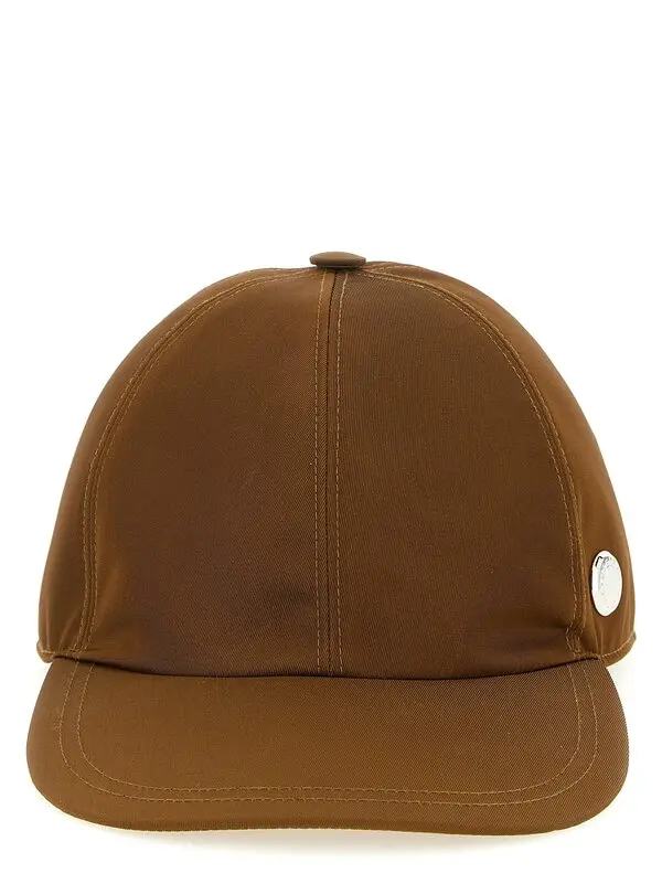 Stella McCartney Baseball Cap With Engraved Logo Medallion - Brown