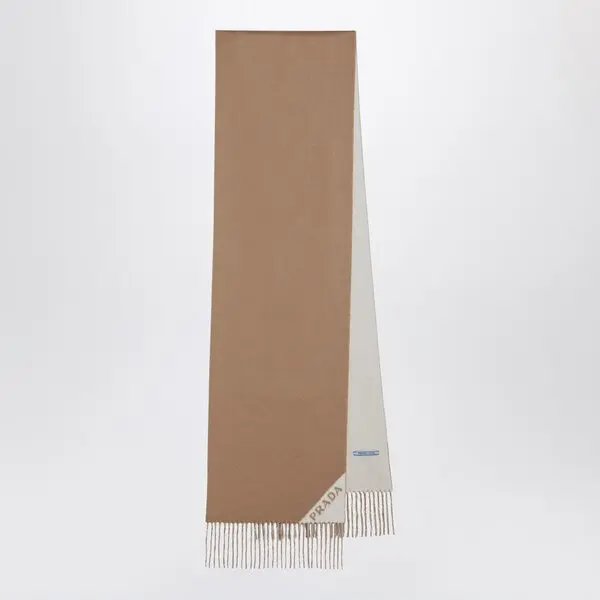 Prada Beige Double Cashmere Scarf - Brown