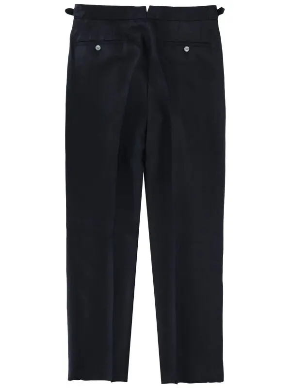 BOSS Tailored Linen Pleated Trousers - Blue