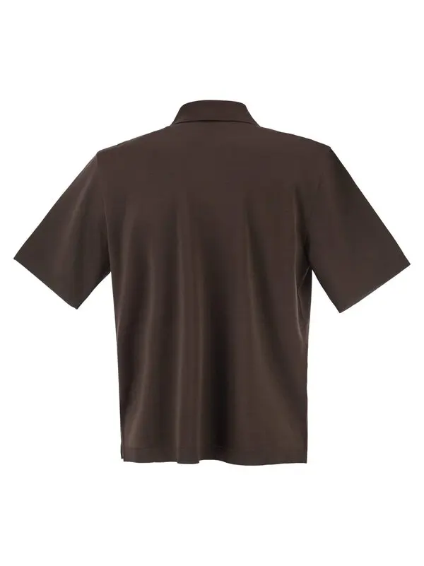 Herno Cotton Jersey Shirt With Chest Pocket - Brown