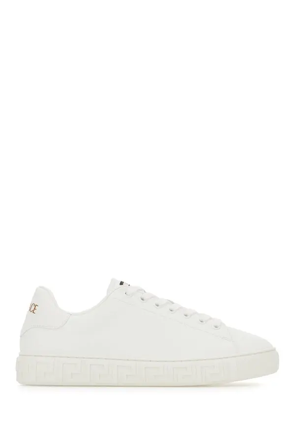 Versace Leather Sneakers With Embossed Detail - Multicolor