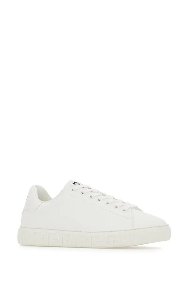 Versace Leather Sneakers With Embossed Detail - Multicolor