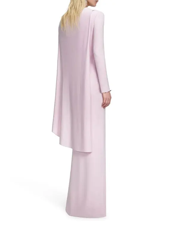 SELF-PORTRAIT Long Draped Jersey Gown With Embellished Cuffs