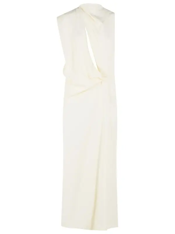Sportmax Asymmetrical Viscose Dress - Cream