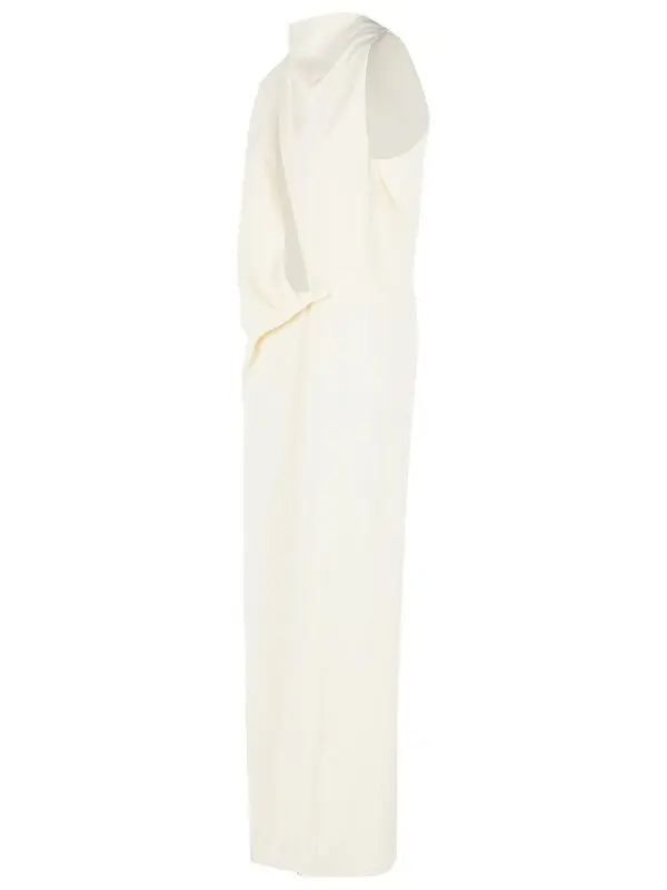 Sportmax Asymmetrical Viscose Dress - Cream