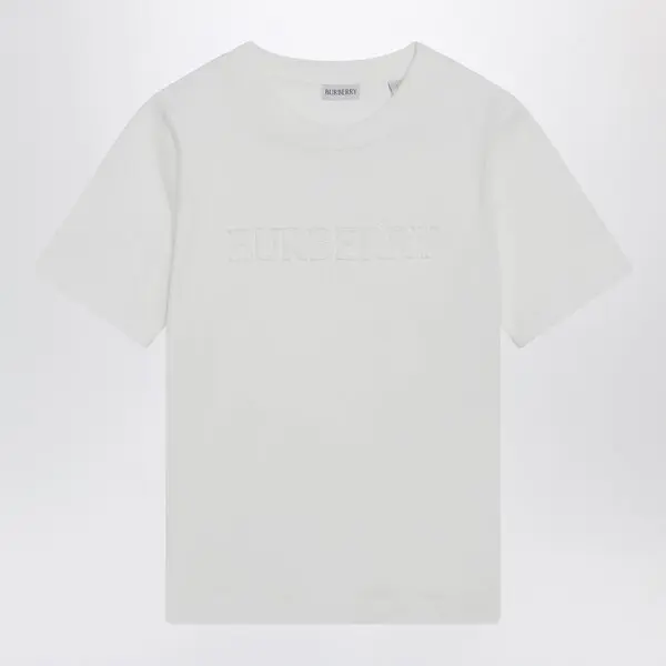 Burberry Embroidered Logo Cotton T-shirt - White