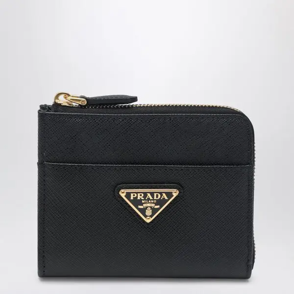 Prada Small Saffiano Leather Zip-around Wallet - Black