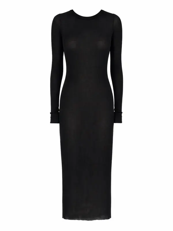 Rick Owens Long Sleeve Midi Dress - Black