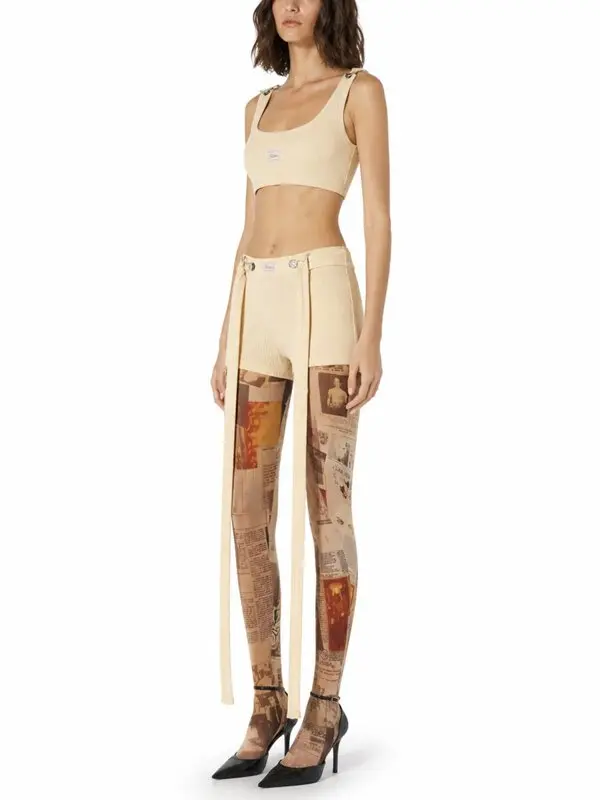 JEAN PAUL GAULTIER Ribbed Knit Logo Tank Top