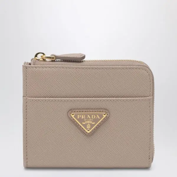 Prada Small Blush Saffiano Leather Zip-around Wallet - Pink