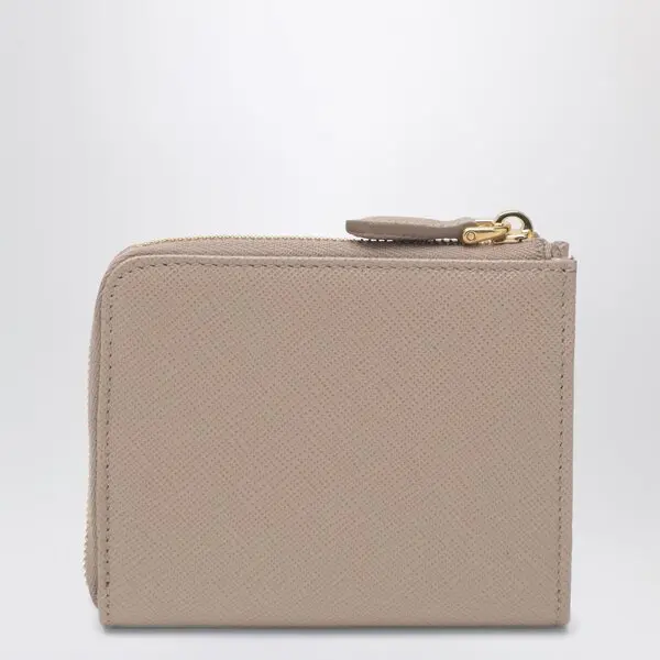 Prada Small Blush Saffiano Leather Zip-around Wallet - Pink