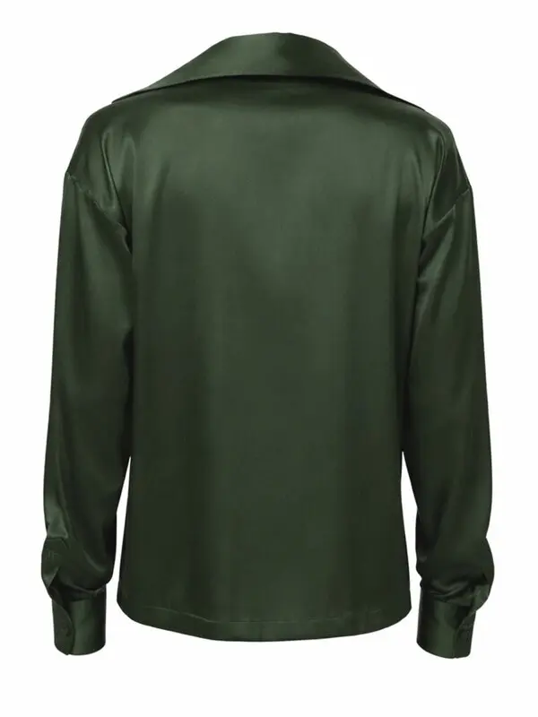 TOM FORD Silk Satin Stretch Shirt - Green