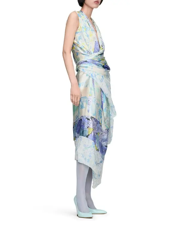 MAISON MARGIELA Floral Silk Wrap Dress